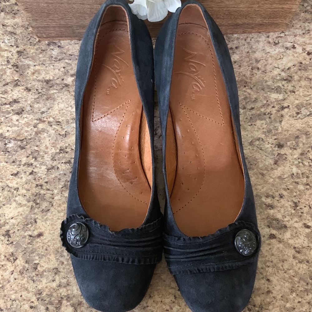 Naya Daria Pumps Stacked Heel Comfort Shoes Black Lea… - Gem